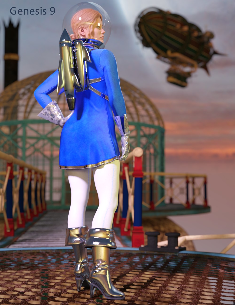 dForce Star Heart Outfit for Genesis 9 and Genesis 8 Female | Daz 3D