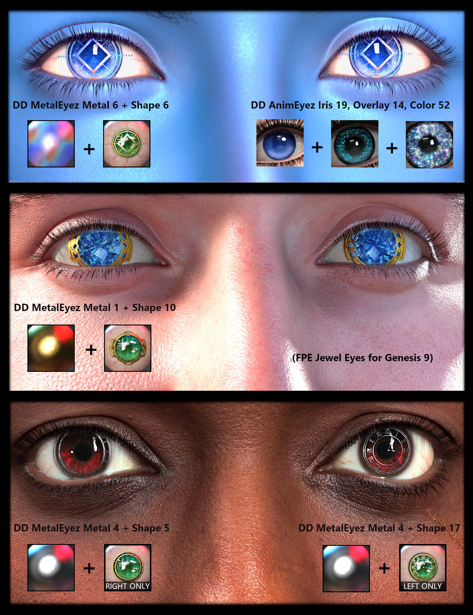 DD MetalEyez for Genesis 9 | Daz 3D