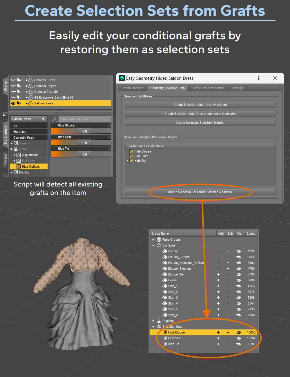 Easy Geometry Hider | Daz 3D