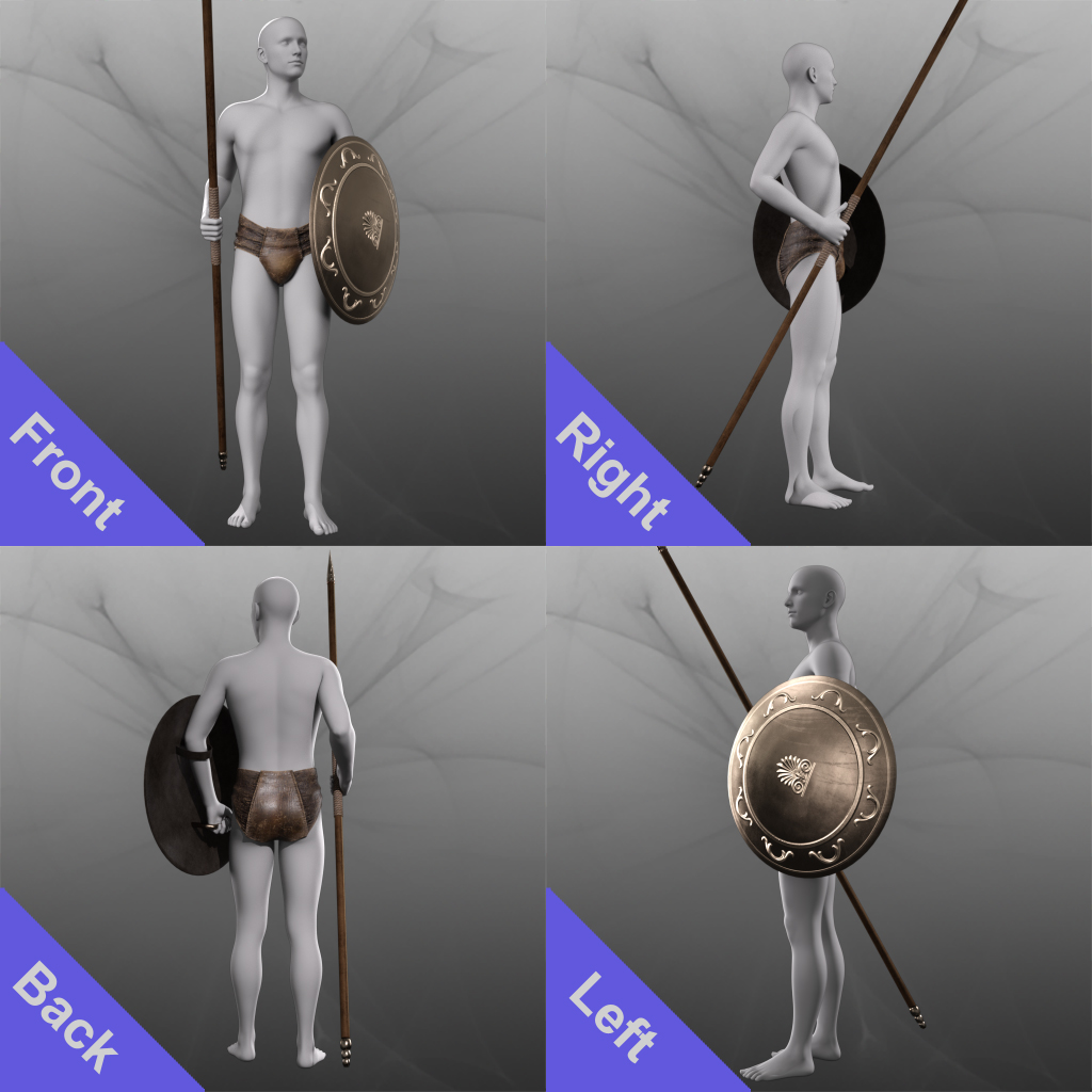 MD Greek Warriors Props and Poses for Genesis 8, 8.1 Males and 9 | Daz 3D