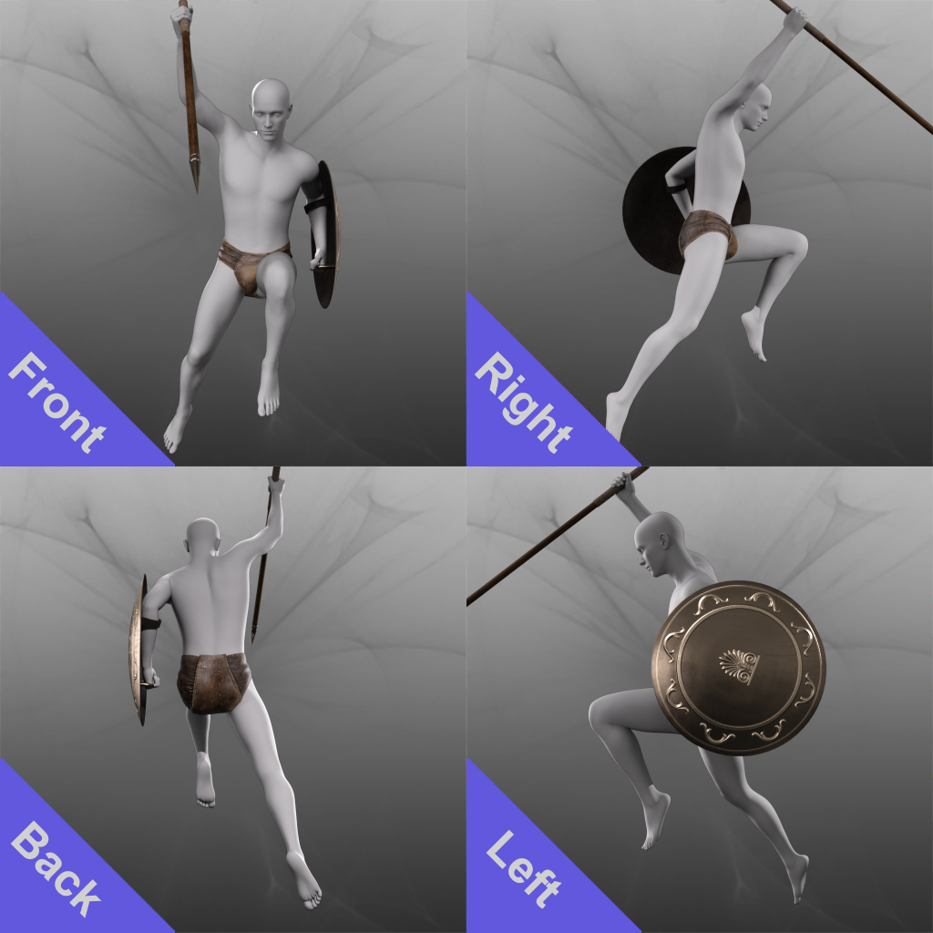 MD Greek Warriors Props and Poses for Genesis 8, 8.1 Males and 9 | Daz 3D