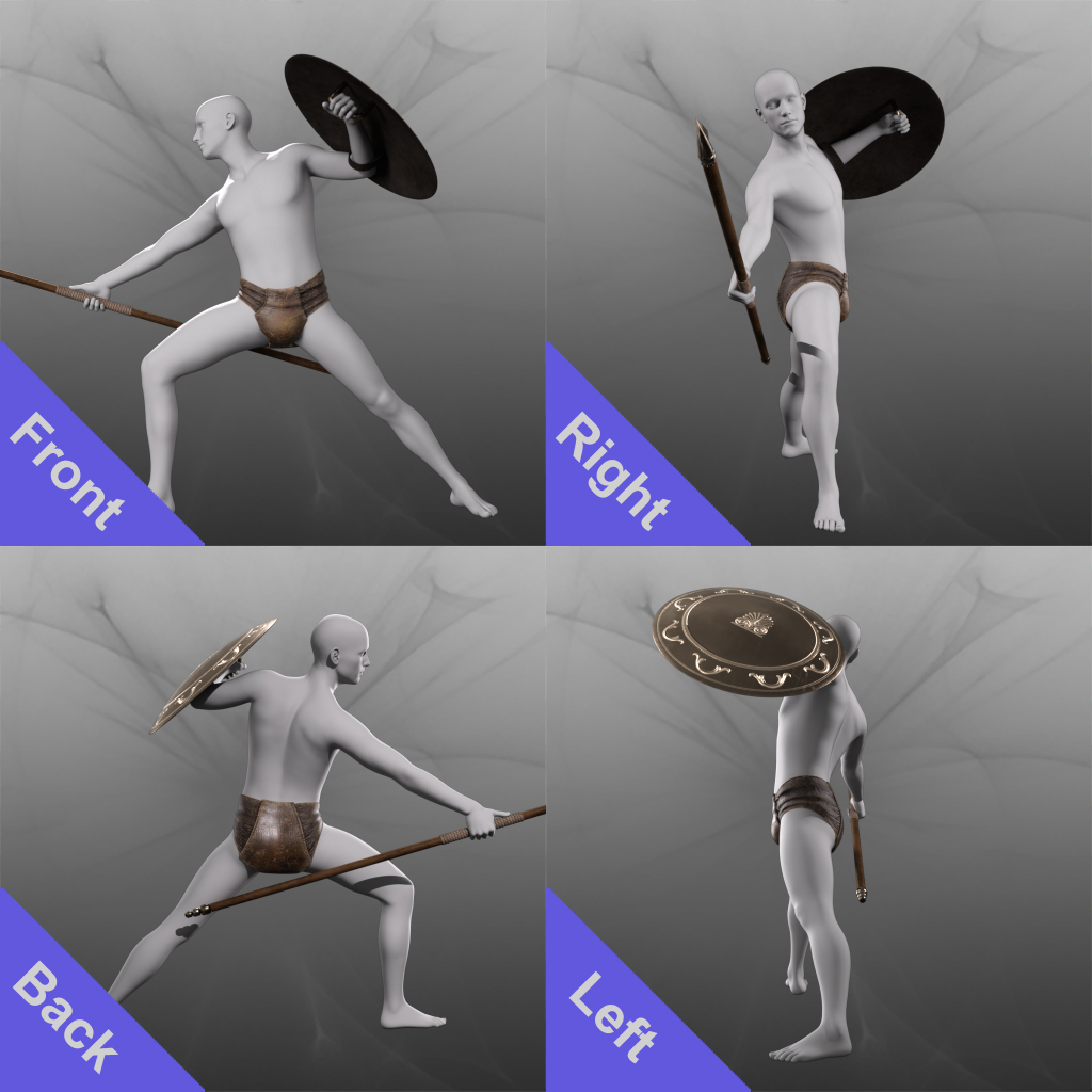 MD Greek Warriors Props and Poses for Genesis 8, 8.1 Males and 9 | Daz 3D