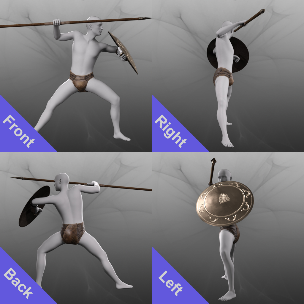MD Greek Warriors Props and Poses for Genesis 8, 8.1 Males and 9 | Daz 3D