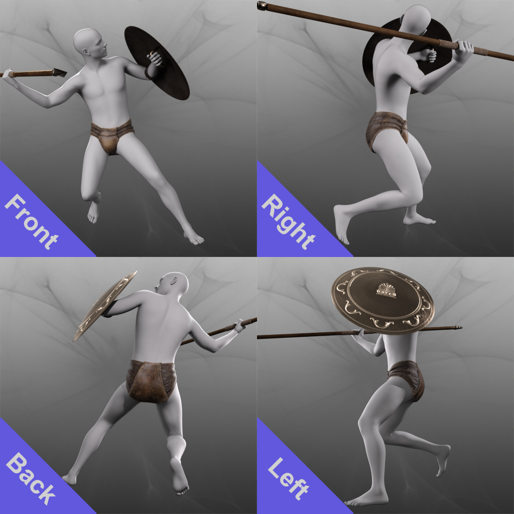 MD Greek Warriors Props and Poses for Genesis 8, 8.1 Males and 9 | Daz 3D