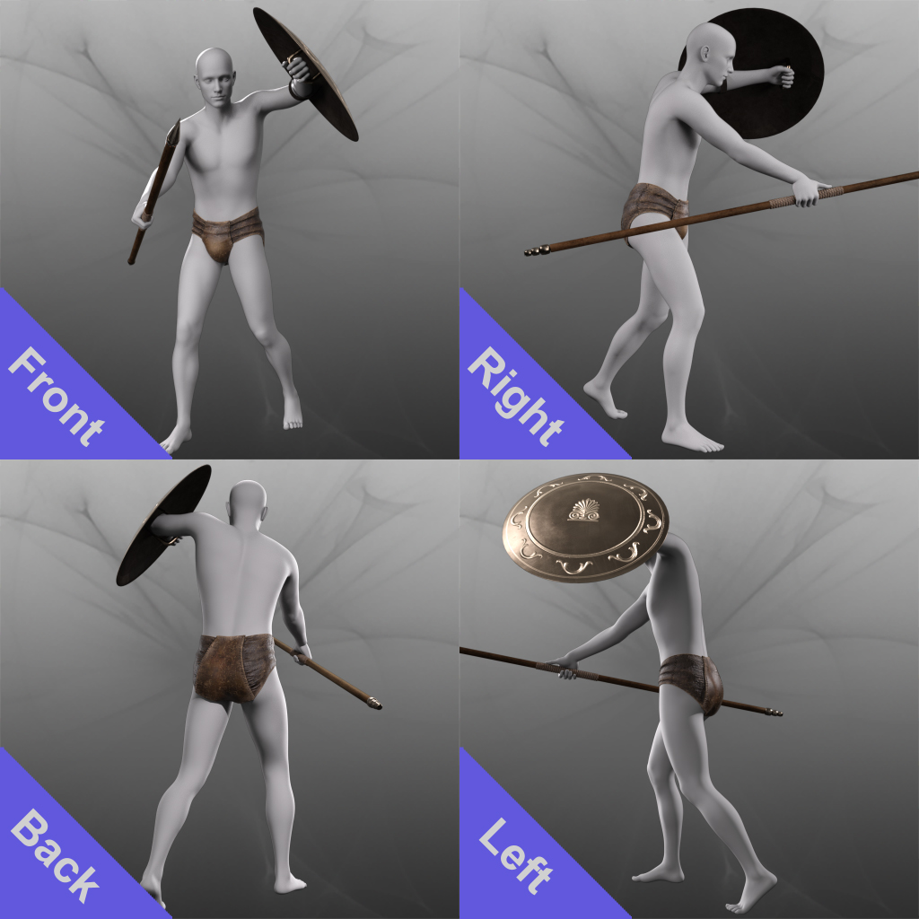 MD Greek Warriors Props and Poses for Genesis 8, 8.1 Males and 9 | Daz 3D