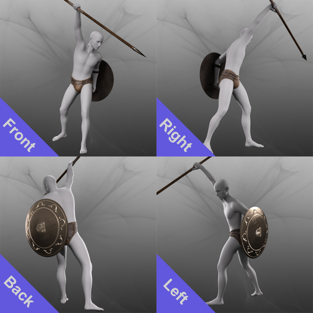 MD Greek Warriors Props and Poses for Genesis 8, 8.1 Males and 9 | Daz 3D