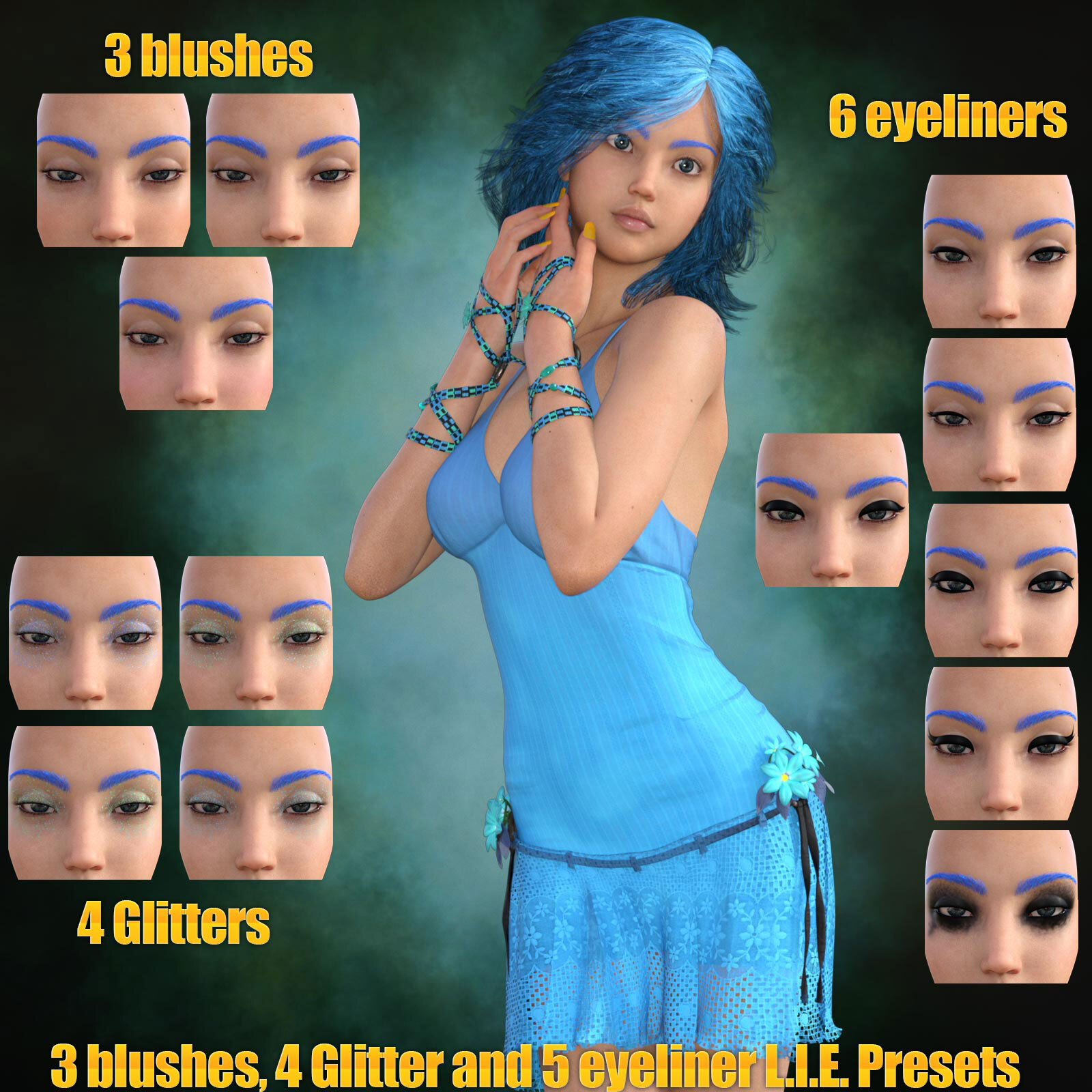 3DL Elementals for Genesis 8 Females Coral | Daz 3D