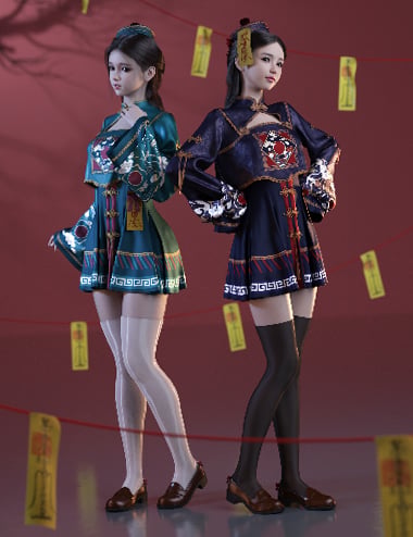 dForce MKTG Cute Zombie Outfit for Genesis 9, 8.1 and 8 Female | Daz 3D