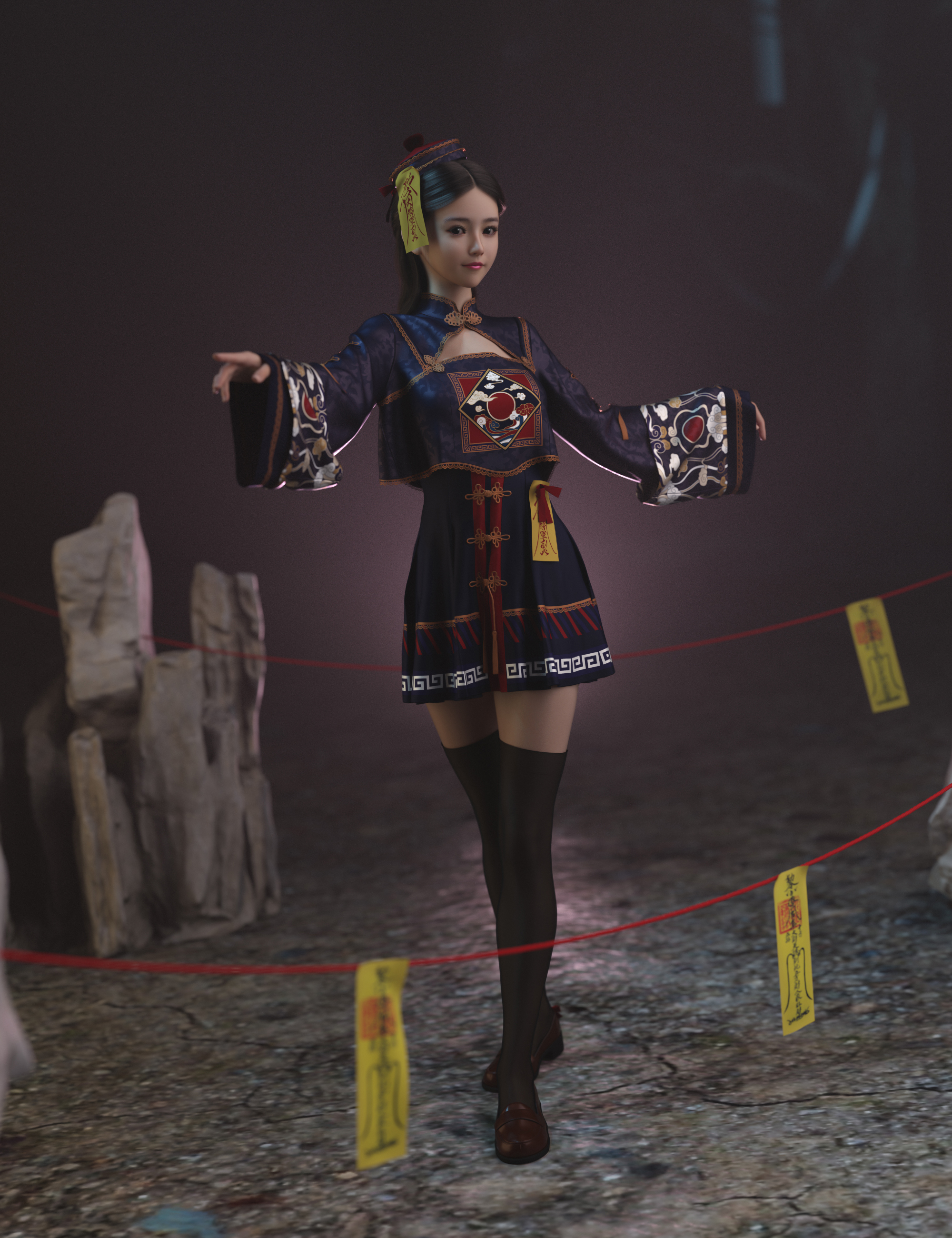 dForce MKTG Cute Zombie Outfit for Genesis 9, 8.1 and 8 Female | Daz 3D