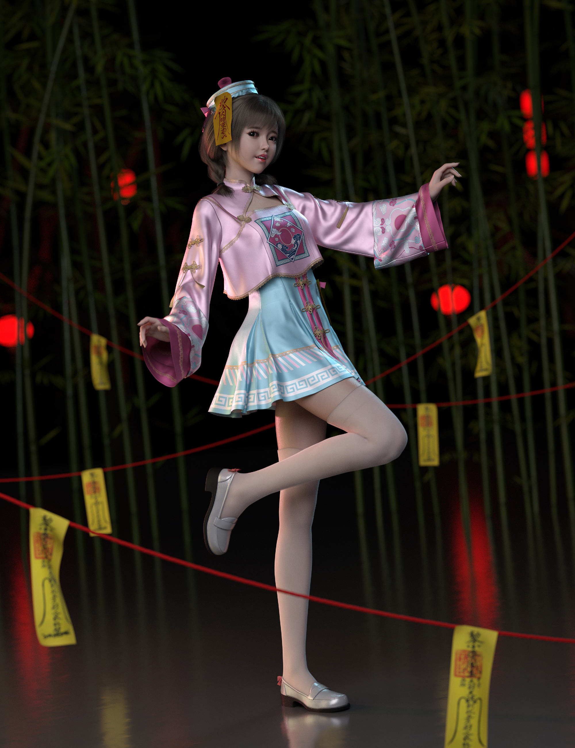 dForce MKTG Cute Zombie Outfit for Genesis 9, 8.1 and 8 Female | Daz 3D