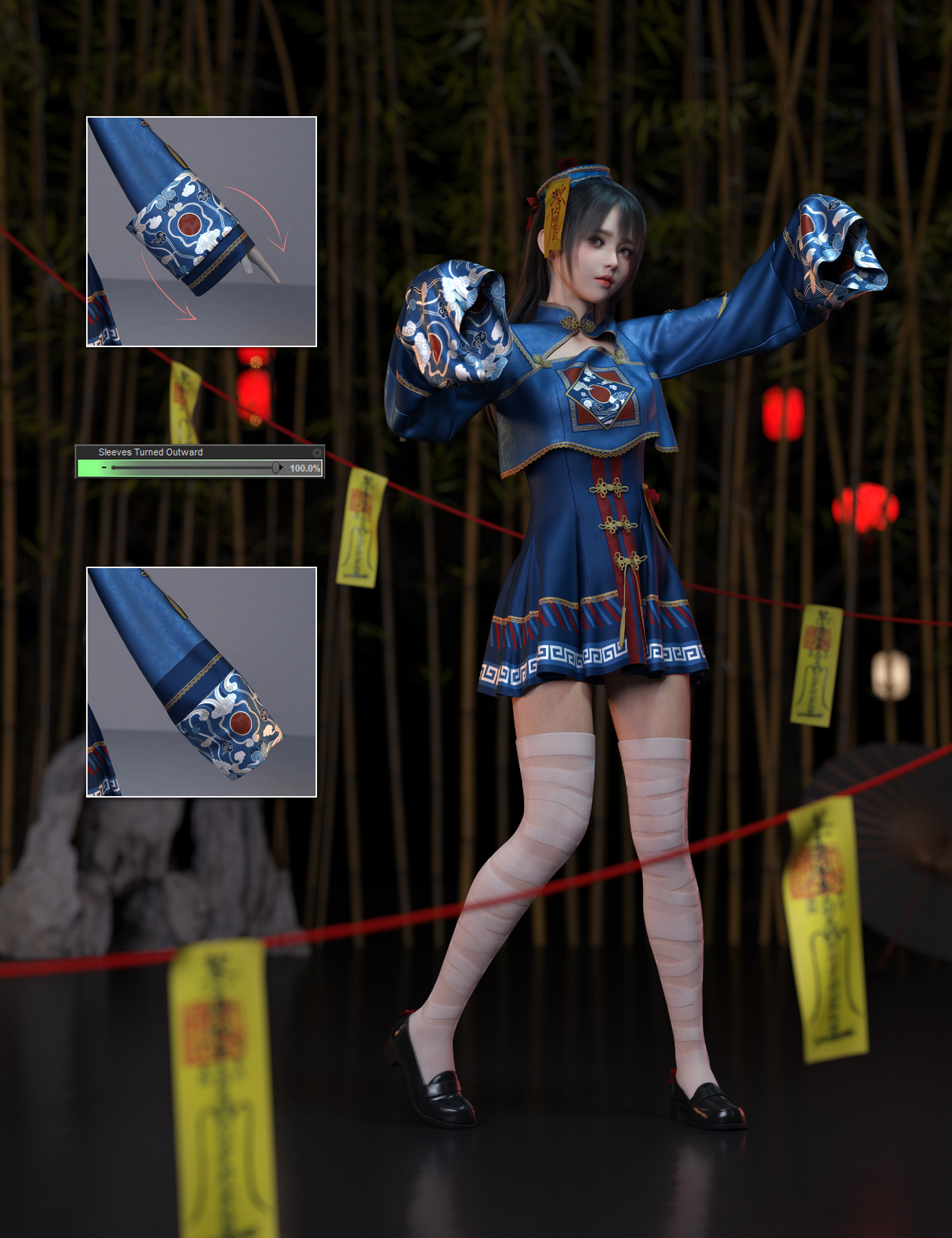 dForce MKTG Cute Zombie Outfit for Genesis 9, 8.1 and 8 Female | Daz 3D