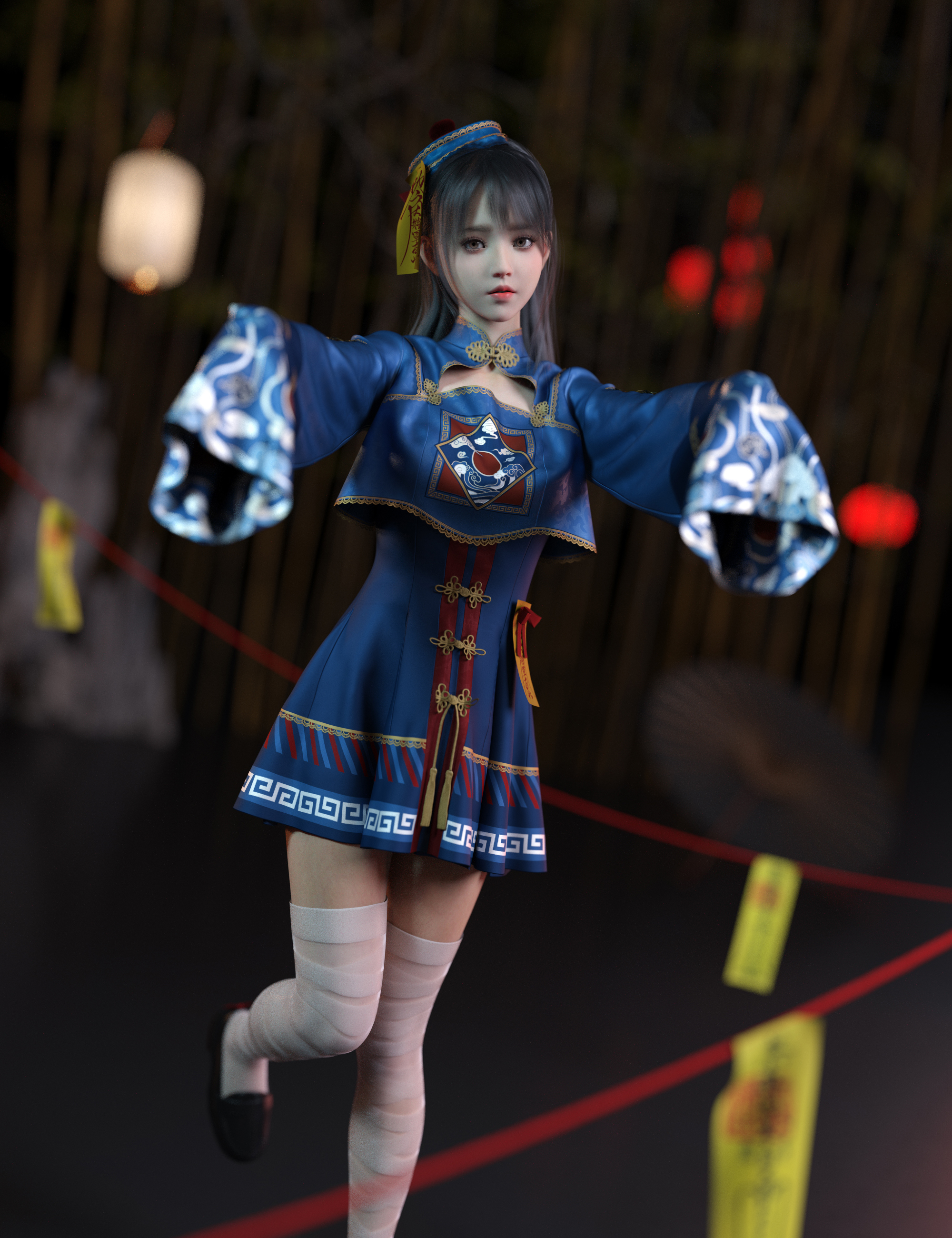 dForce MKTG Cute Zombie Outfit for Genesis 9, 8.1 and 8 Female | Daz 3D