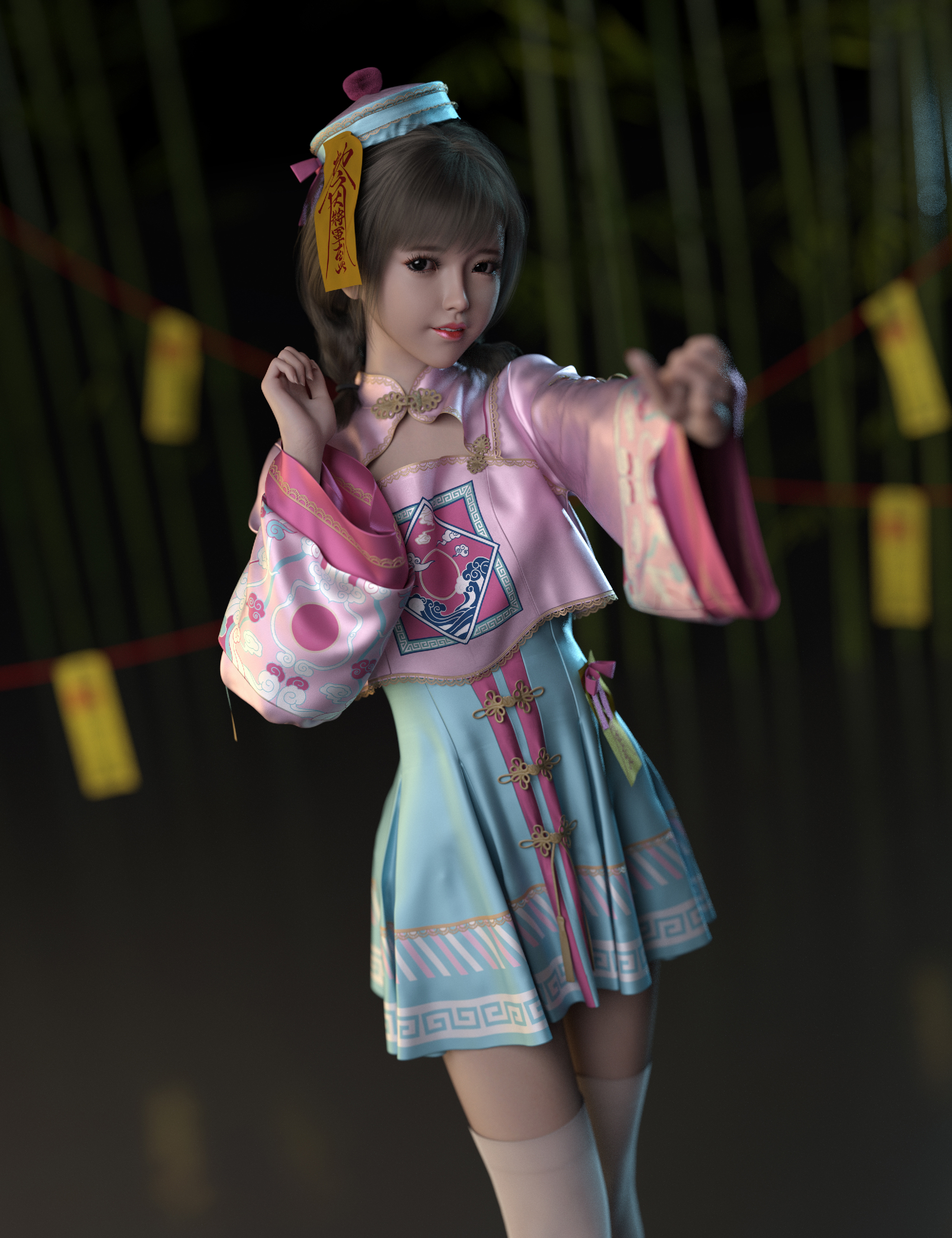 dForce MKTG Cute Zombie Outfit for Genesis 9, 8.1 and 8 Female | Daz 3D