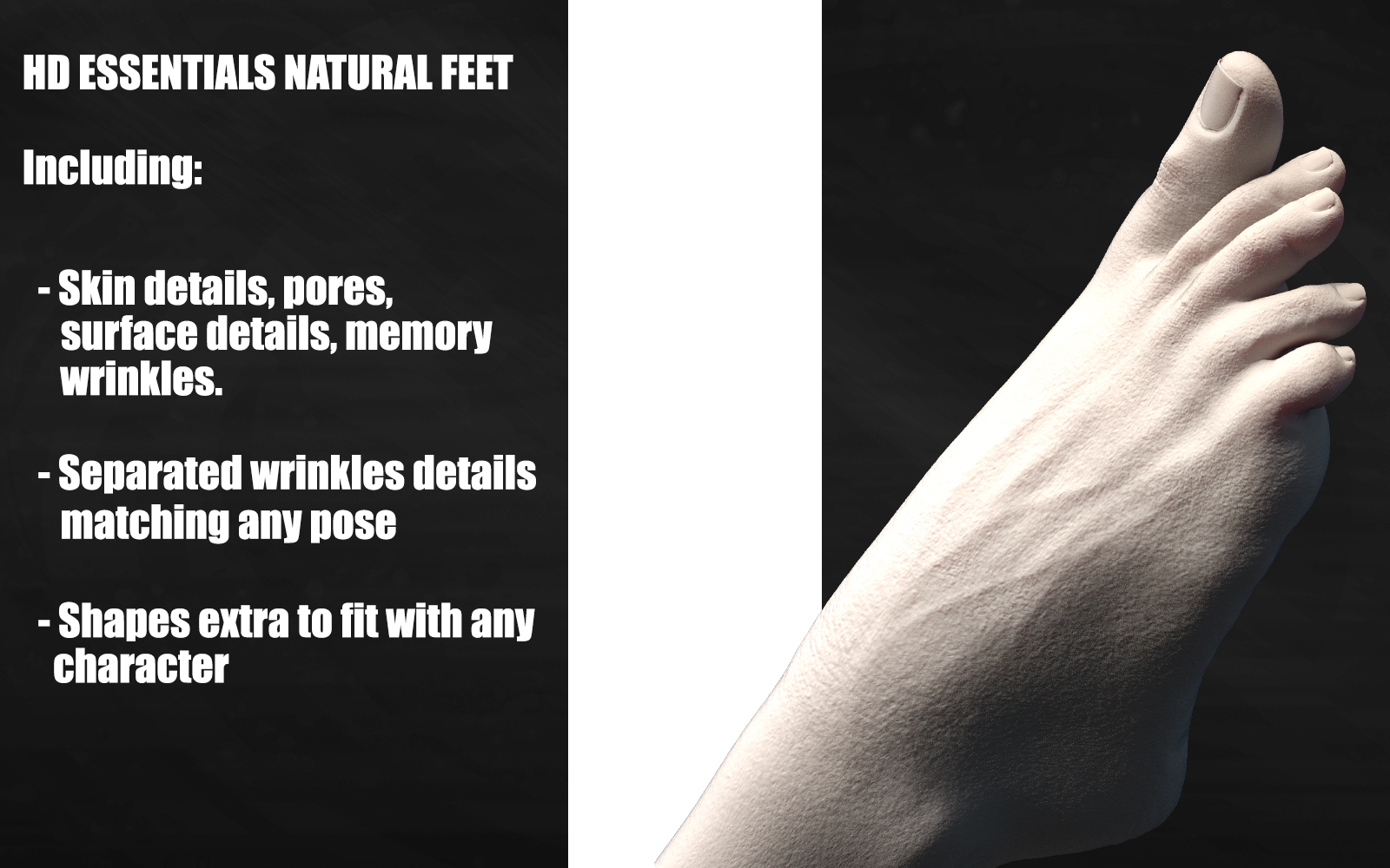 HD Essentials Natural Feet for Genesis 9 | Daz 3D