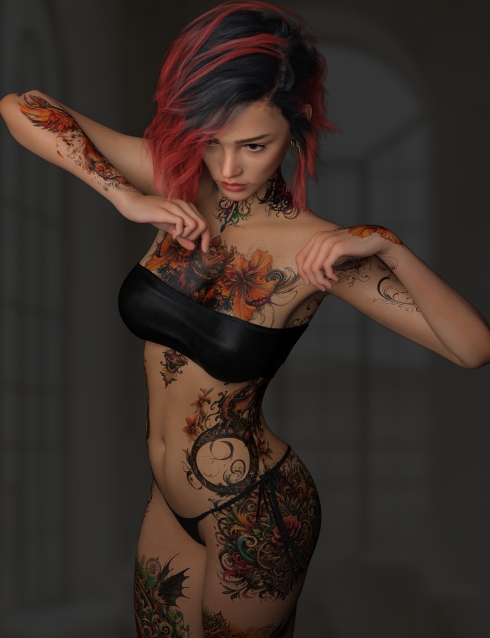 L3D TattooU - Tattoo and Decals LIE MR for Genesis 9 | Daz 3D