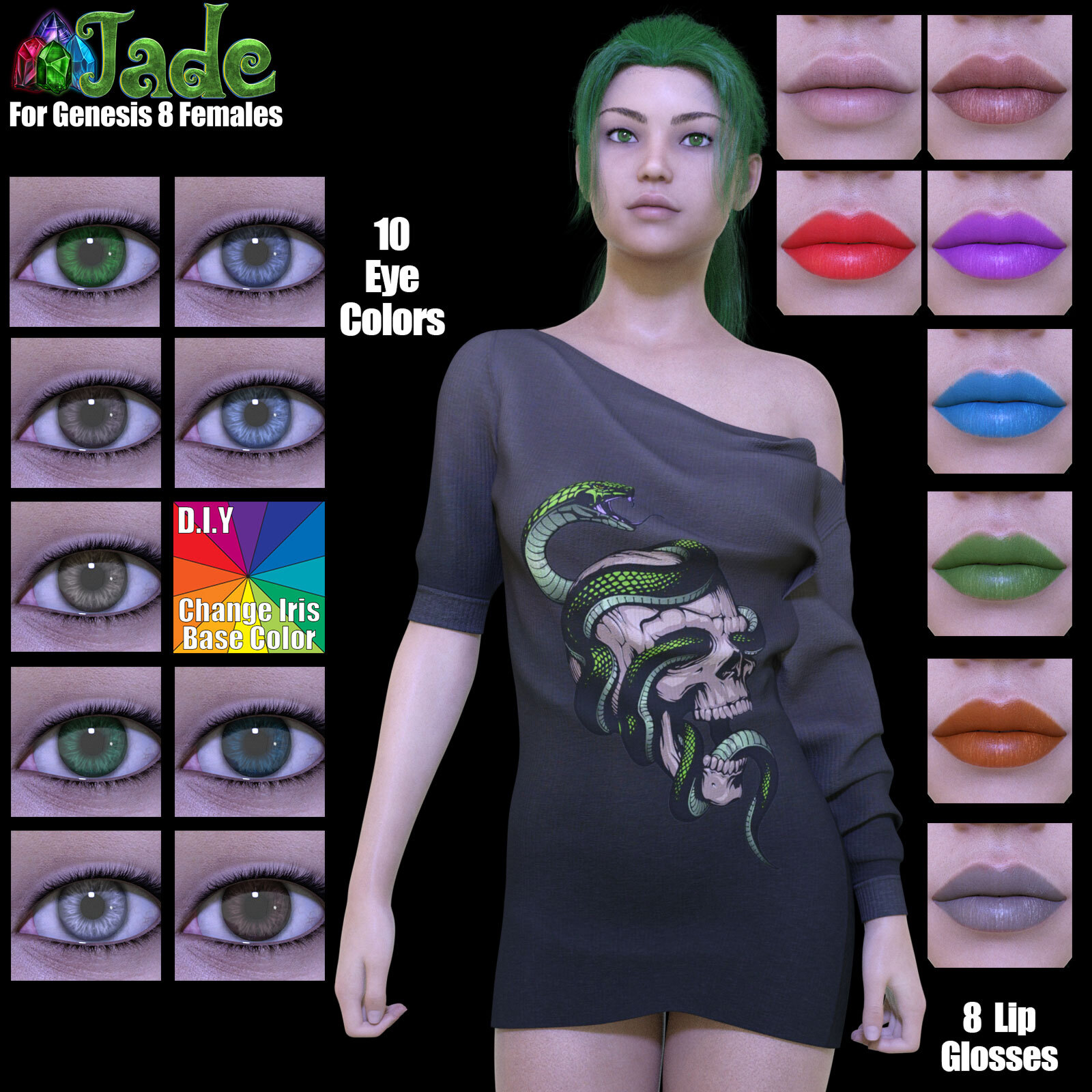 Precious Gems Jade for Genesis 8 Females | Daz 3D