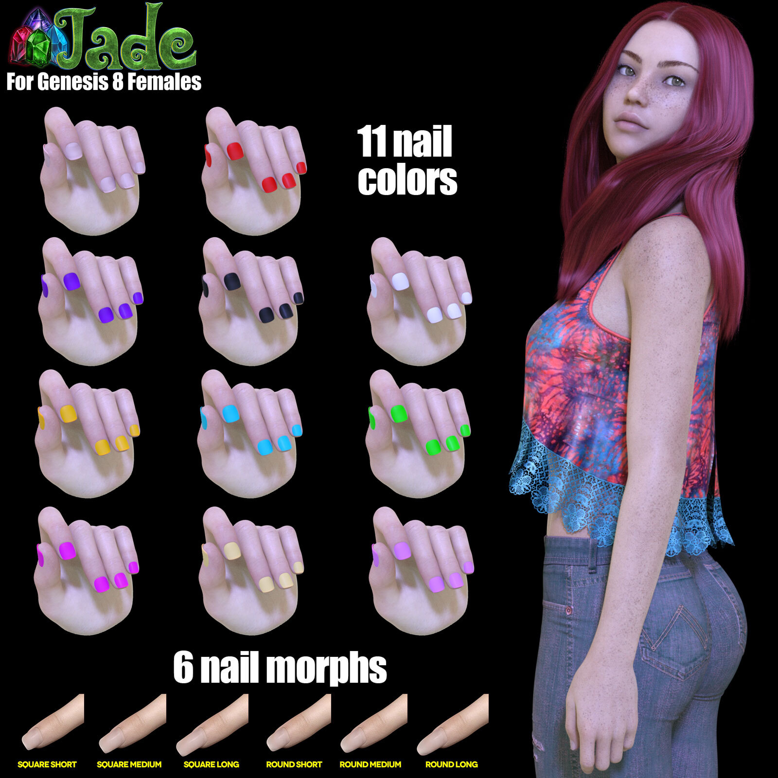 Precious Gems Jade for Genesis 8 Females | Daz 3D