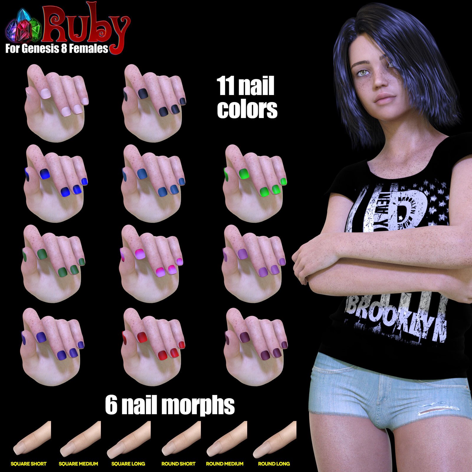 Precious Gems Ruby for Genesis 8 Females | Daz 3D