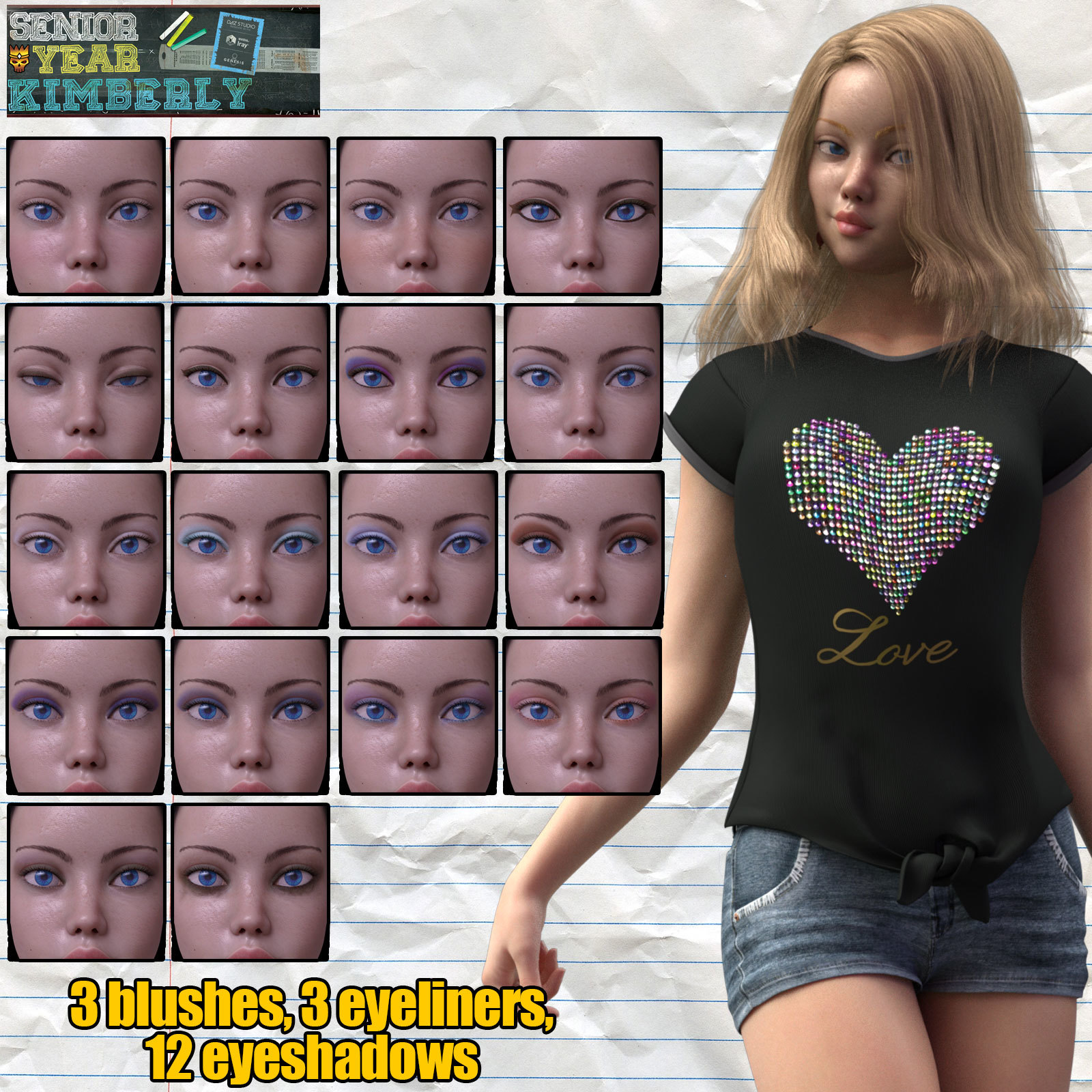 Senior Year: Kimberly for Genesis 8 Female | Daz 3D