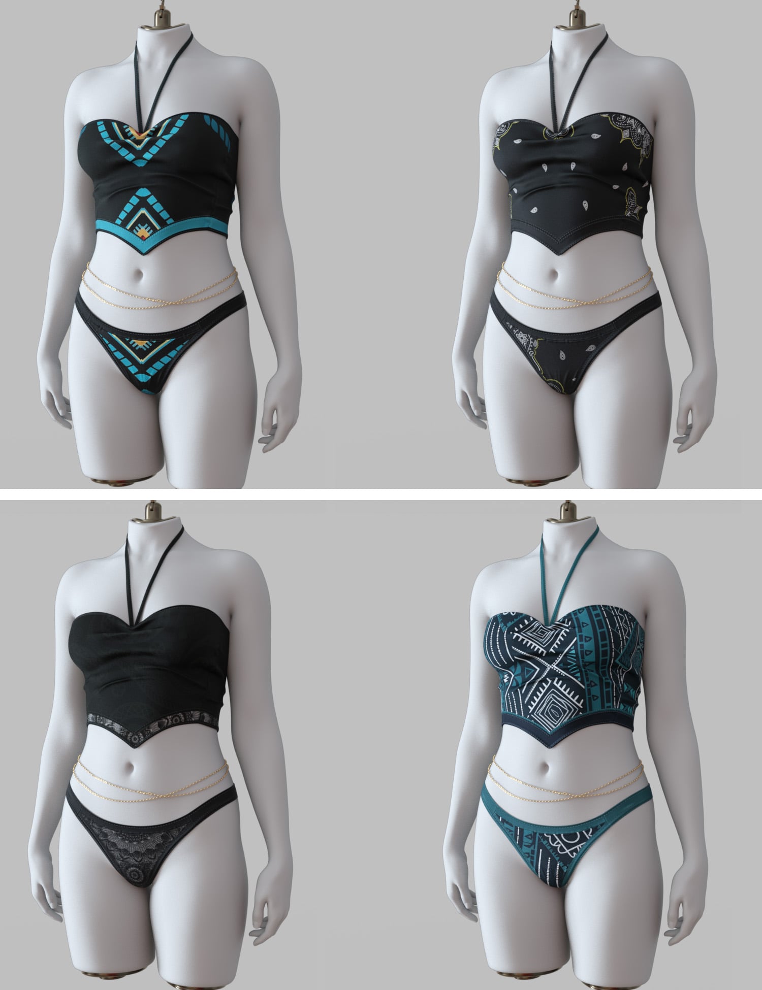 dForce Mirage Scarf Bikini for Genesis 9 | Daz 3D
