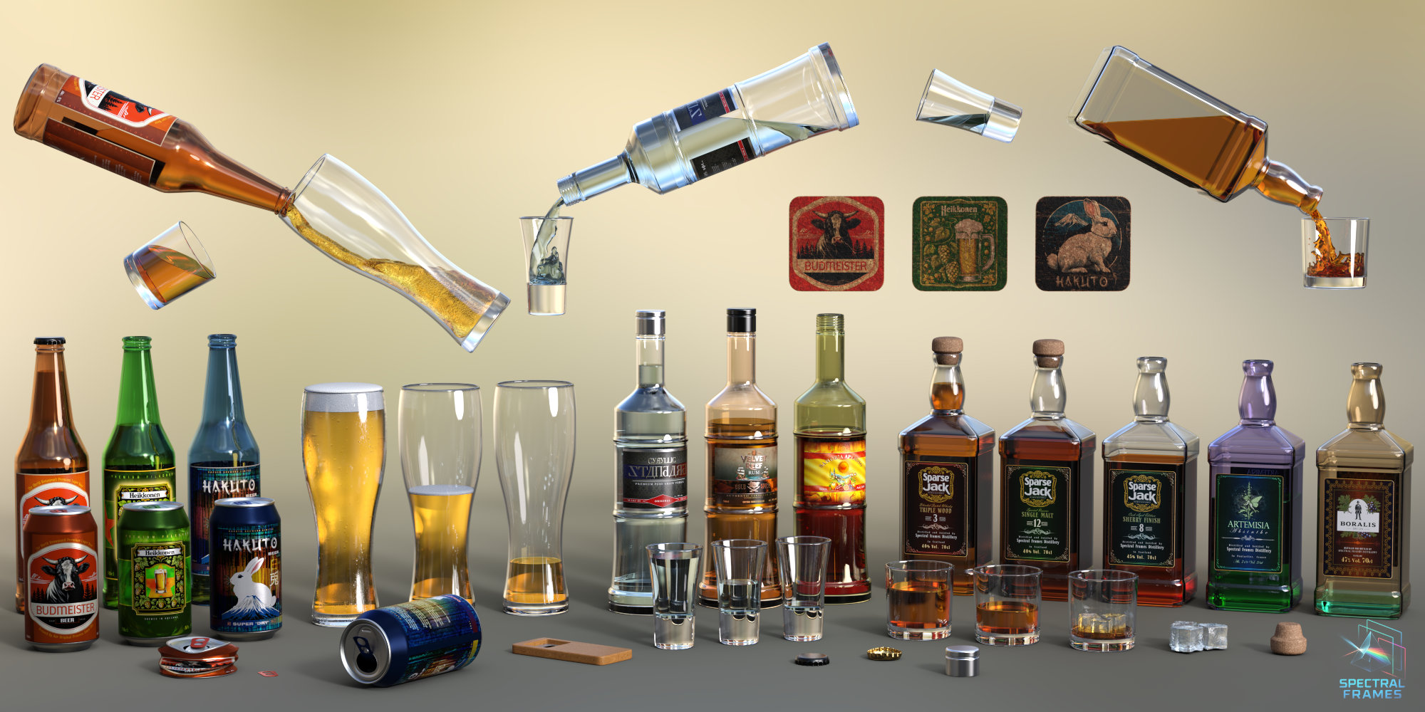 Bad Habits: Alcohol Drinking Smartprops & Poses For Genesis 8 and 9 | Daz 3D