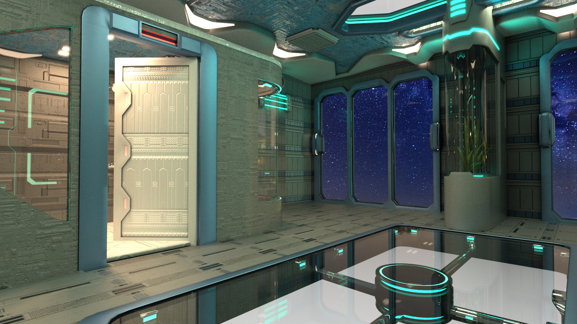 Futuristic Space Bedroom | Daz 3D