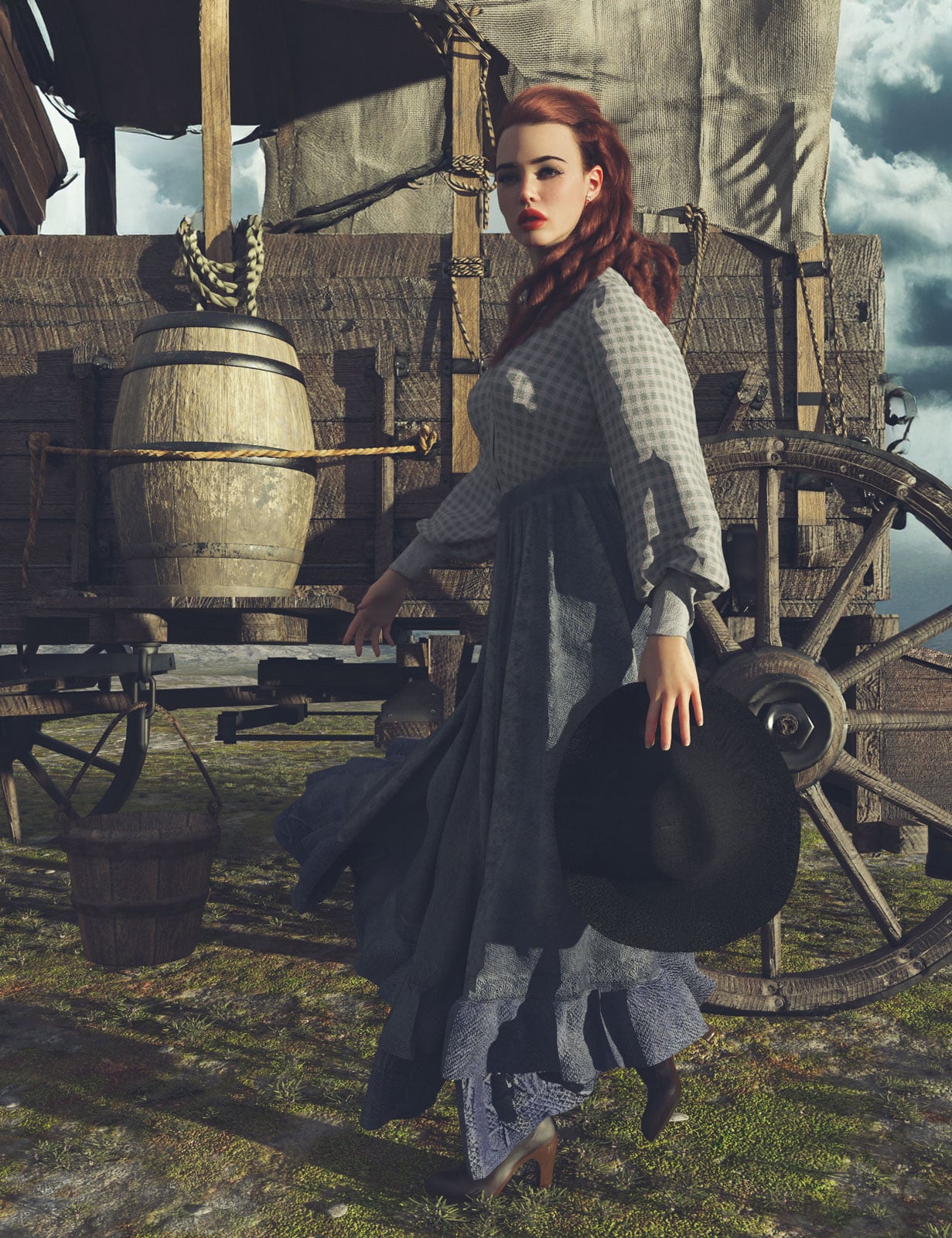 Frontier Grace Outfit and Props for Genesis 9 | Daz 3D