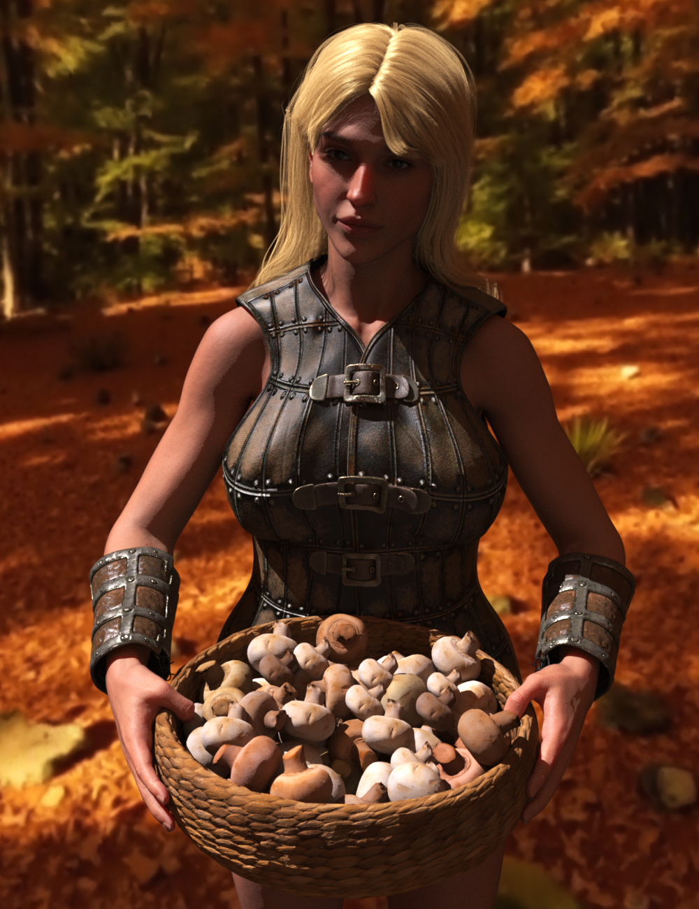 Cutting Mushrooms Props and Poses for Genesis 9 | Daz 3D