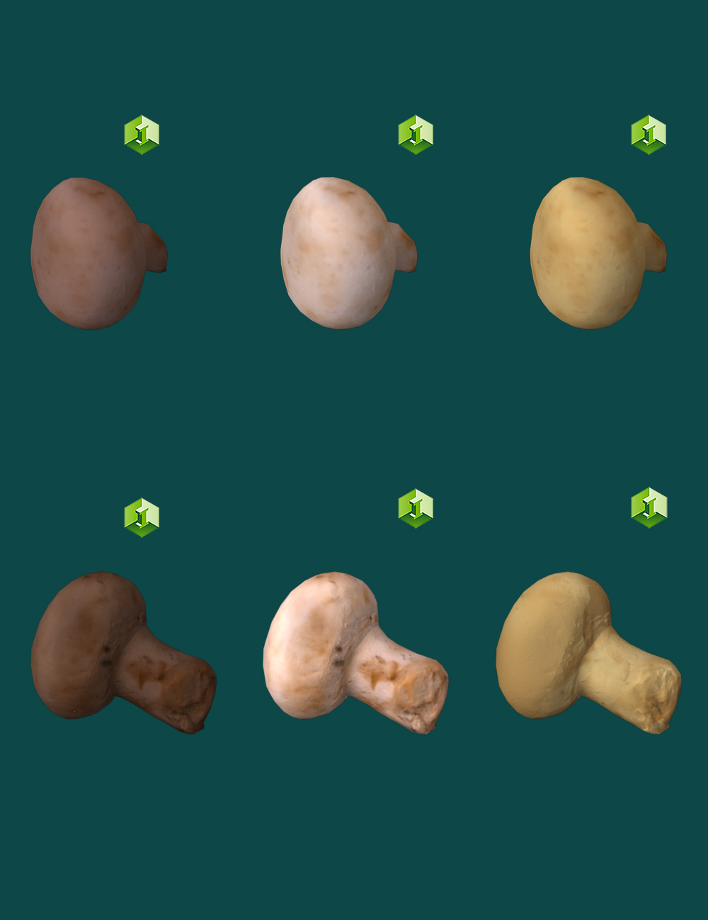 Cutting Mushrooms Props and Poses for Genesis 9 | Daz 3D