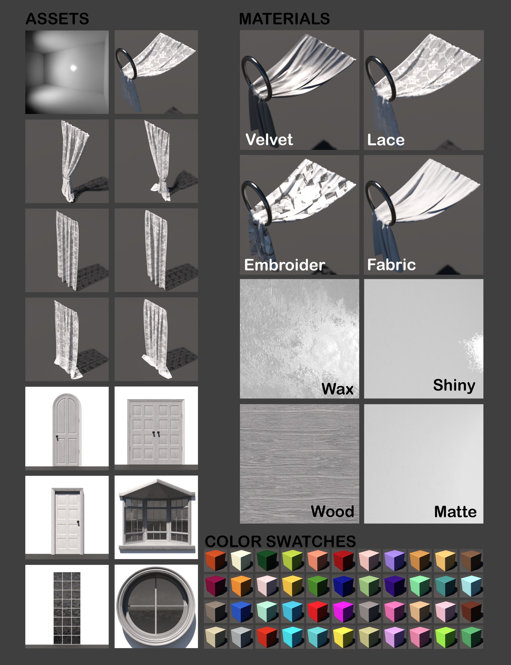 Curtains & Portals Backdrops | Daz 3D