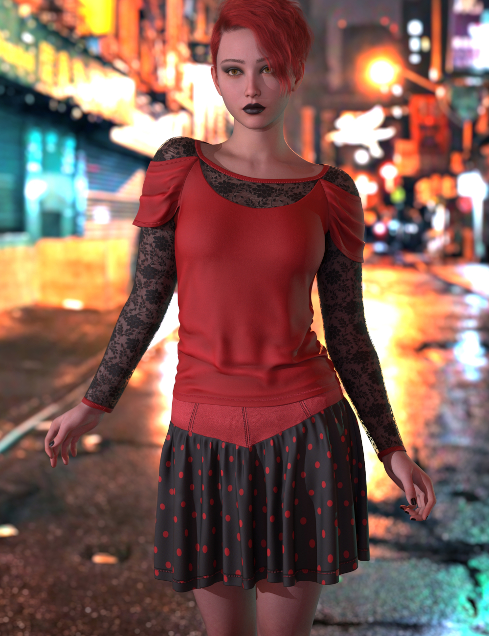 dForce LV Emo Style Outfit for Genesis 9 | Daz 3D