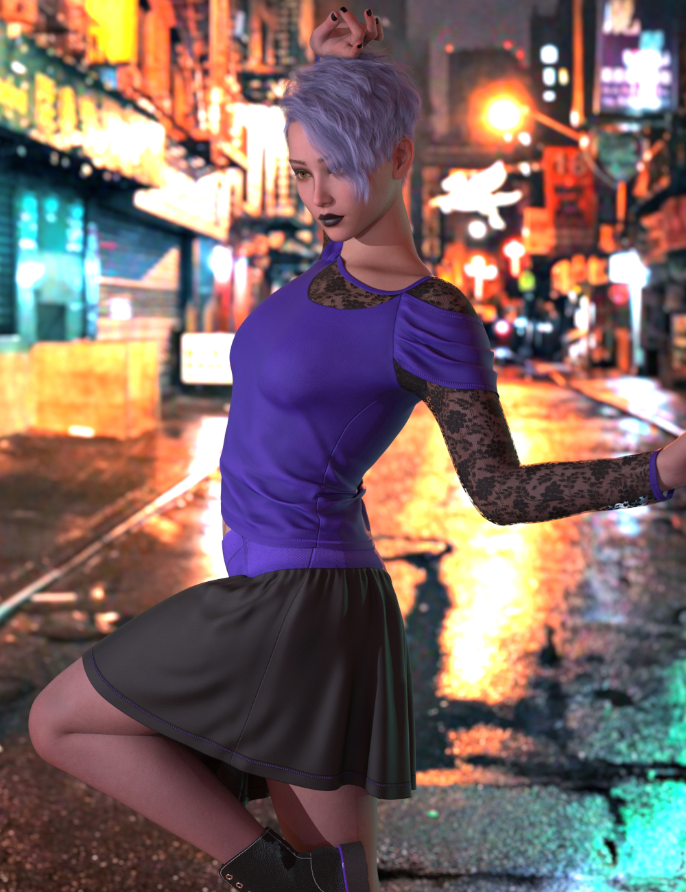 dForce LV Emo Style Outfit for Genesis 9 | Daz 3D