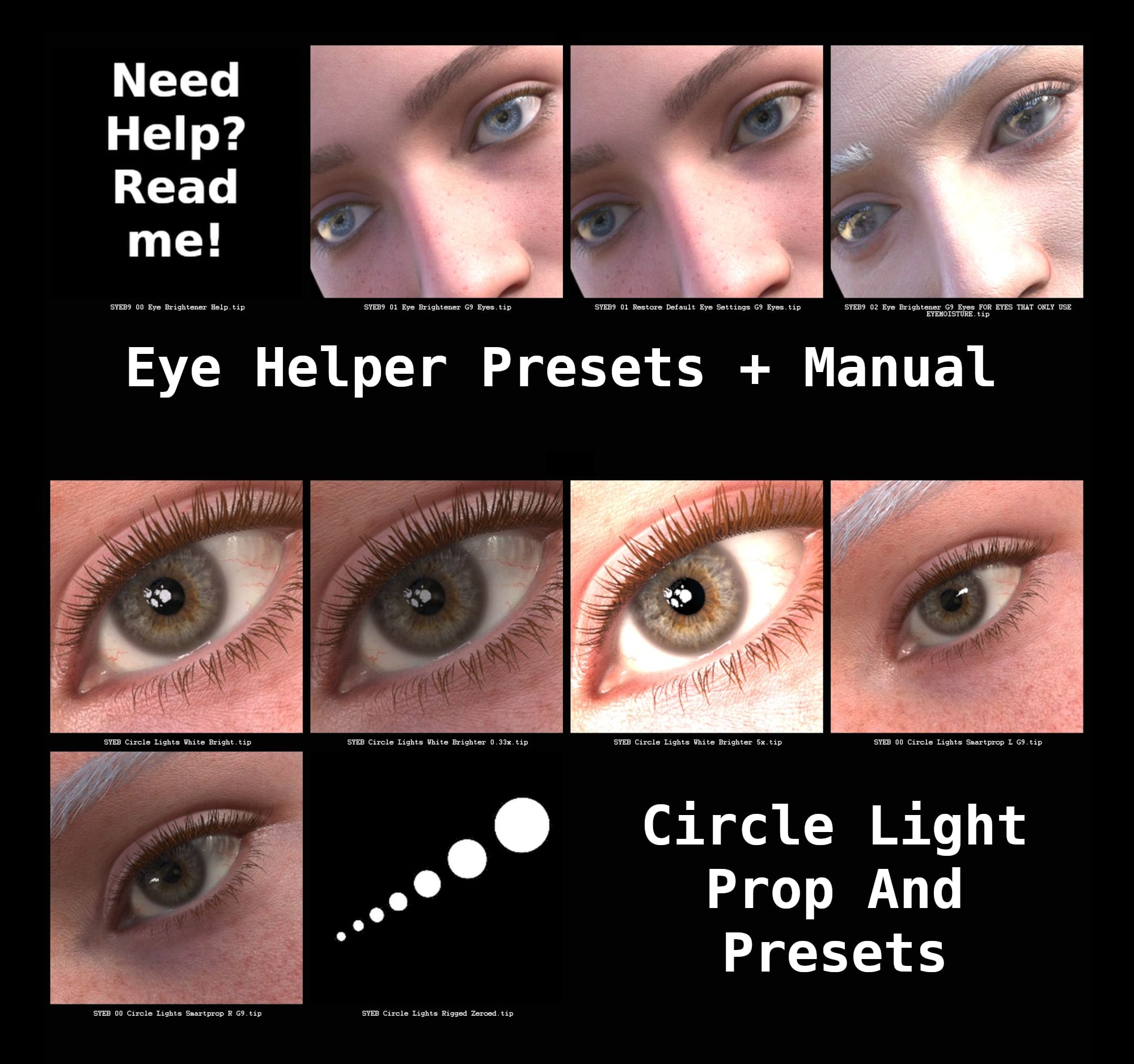 SY Eye Brightener Genesis 9 | Daz 3D