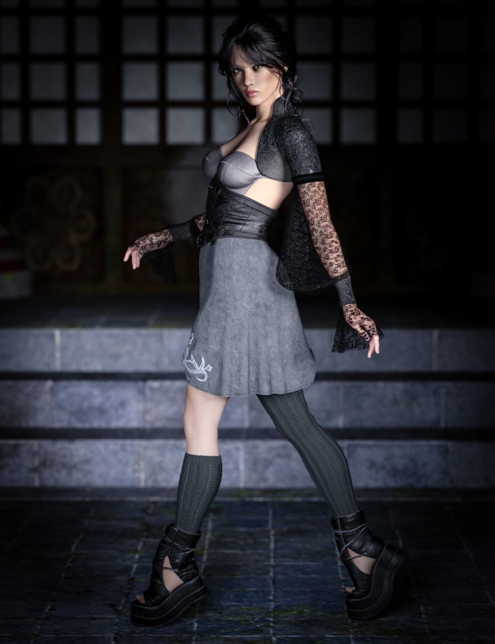 dForce CB Suki Clothing and Sandals Set with Texture Expansion Bundle | Daz 3D