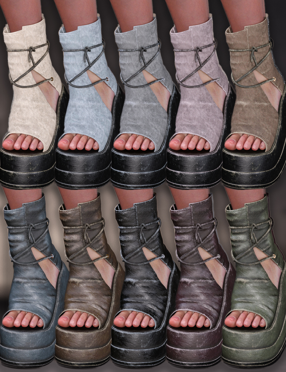 dForce CB Suki Clothing and Sandals Set with Texture Expansion Bundle | Daz 3D