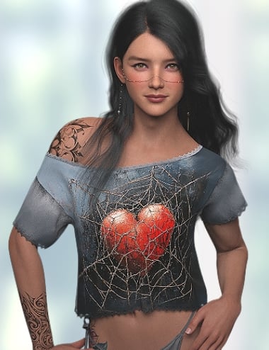 L3D Stylez Add-On Off Shoulder Midriff Tee | Daz 3D