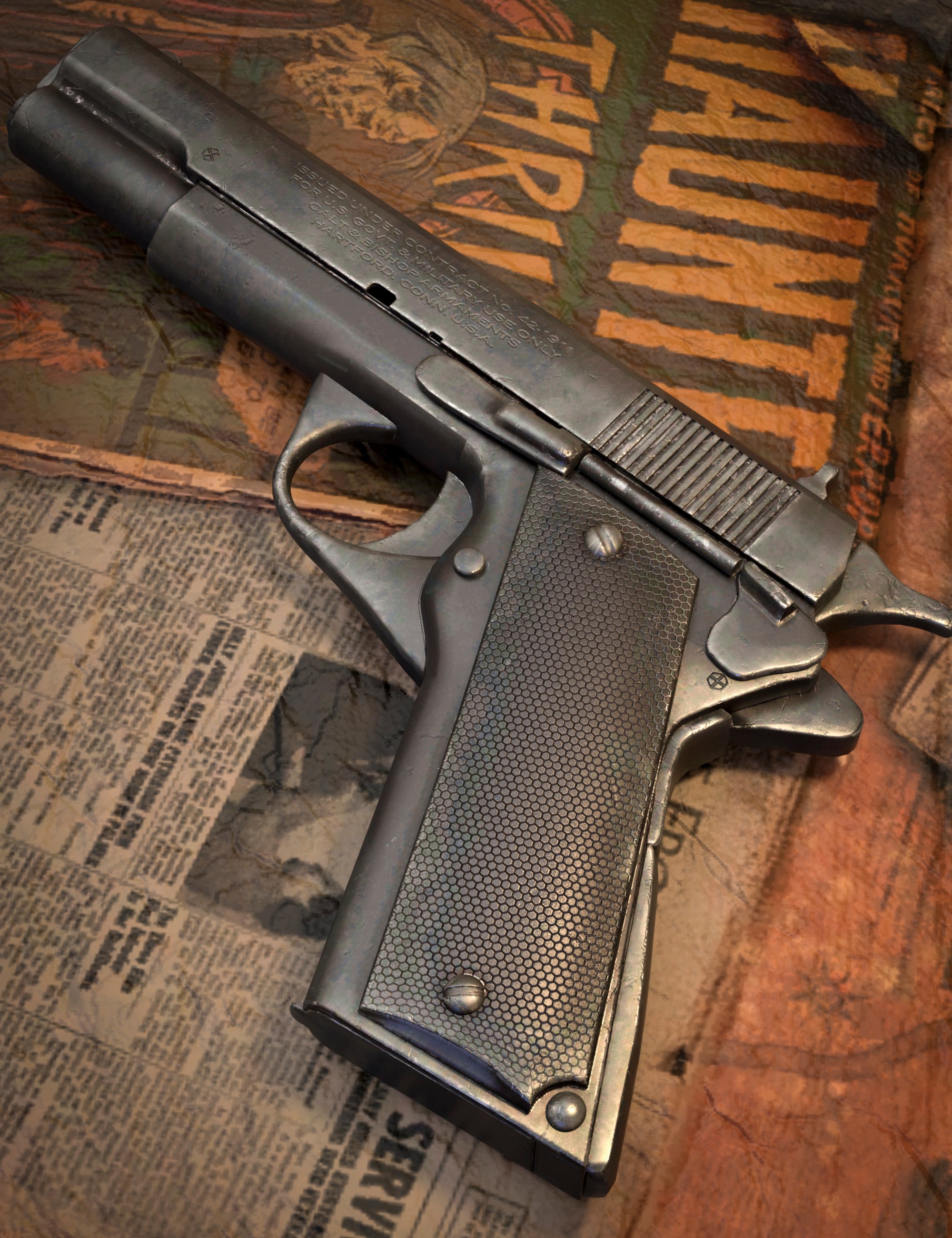 M3D 1911 Tactical Gun | Daz 3D