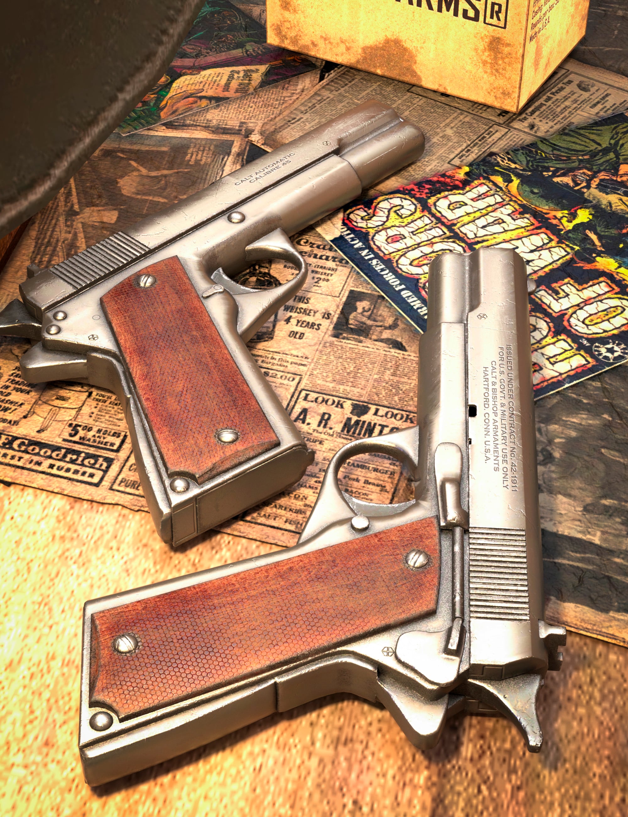 M3D 1911 Tactical Gun | Daz 3D