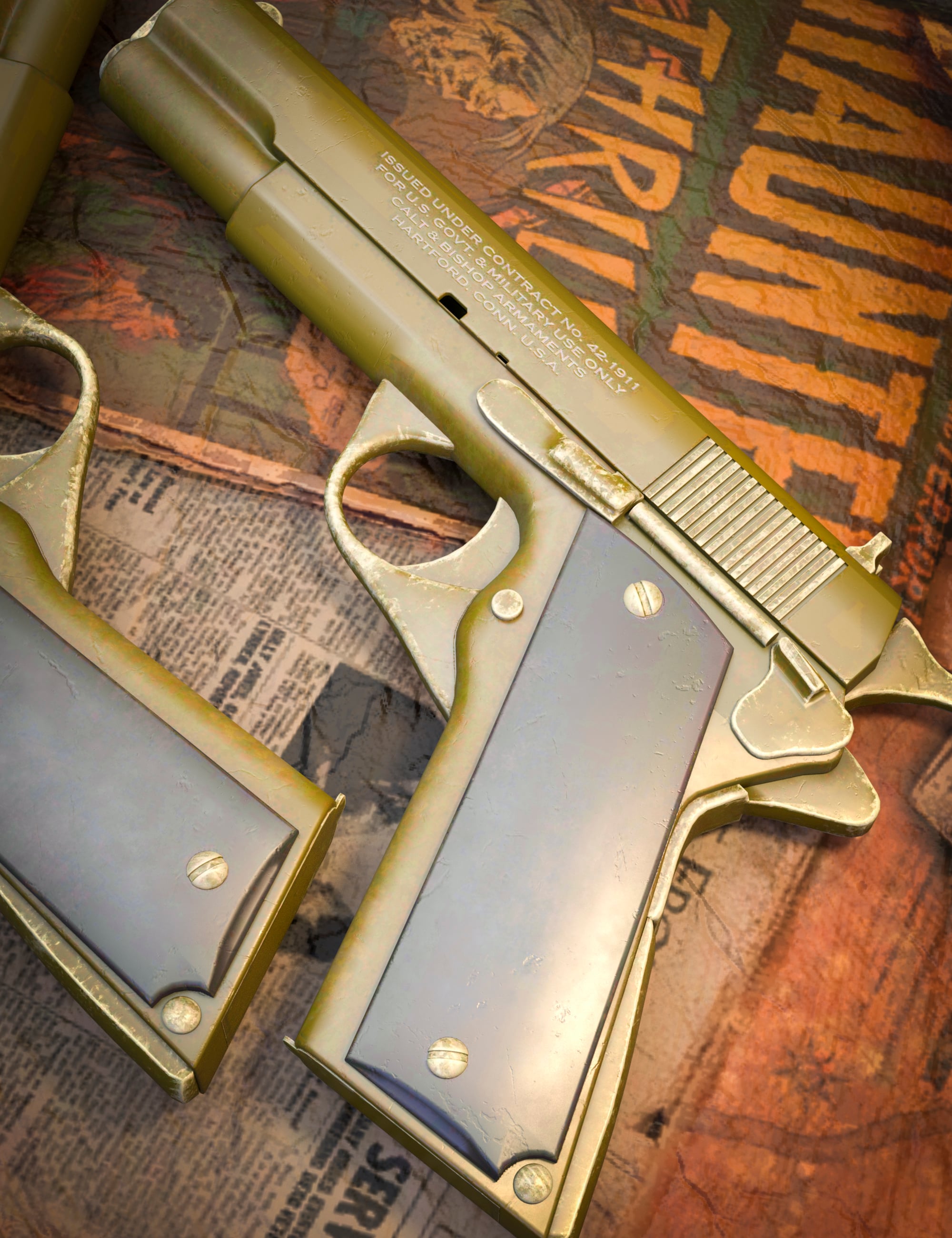 M3D 1911 Tactical Gun | Daz 3D