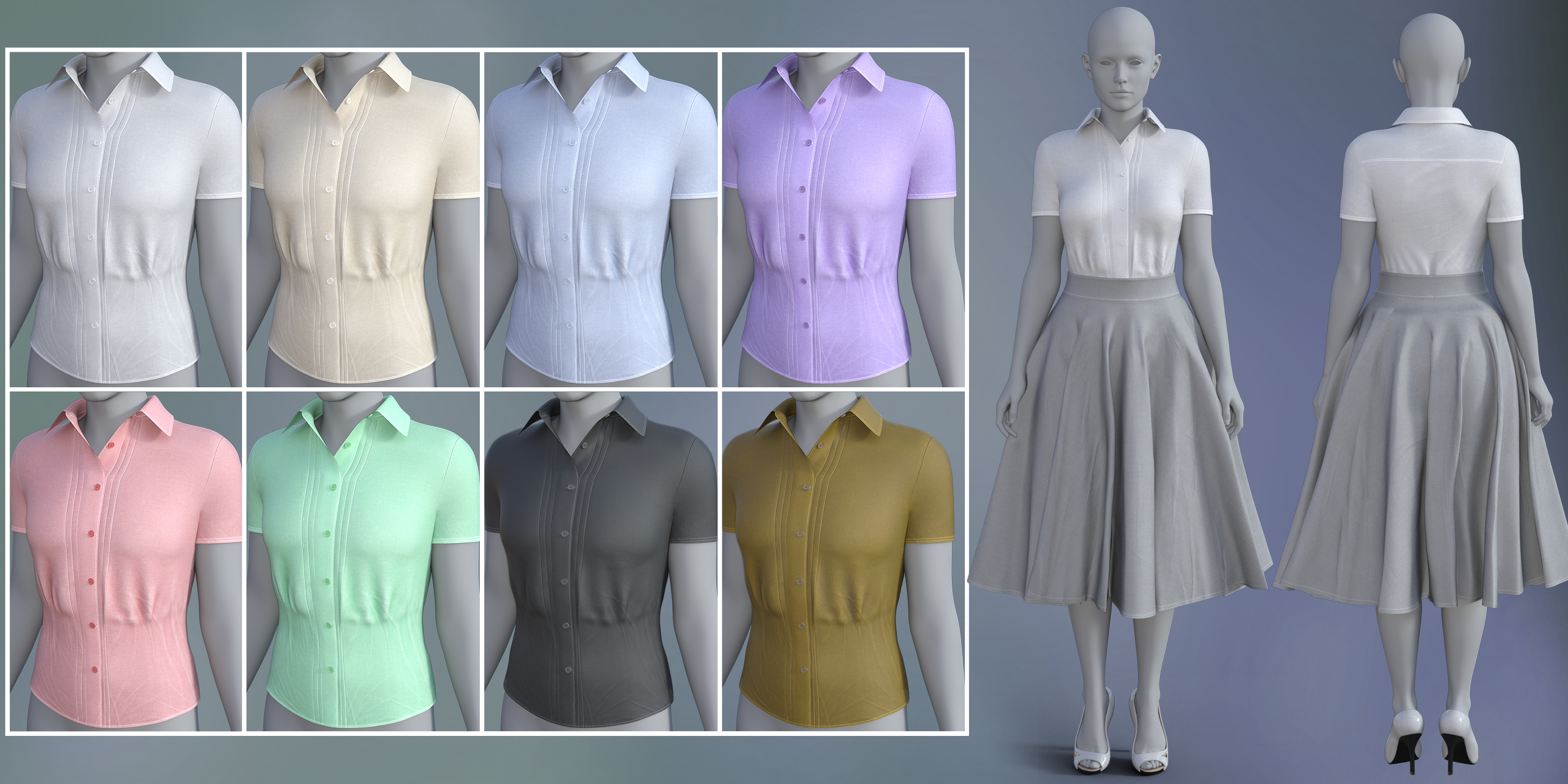 dForce BRZ Shirt Dress for Genesis 9 | Daz 3D
