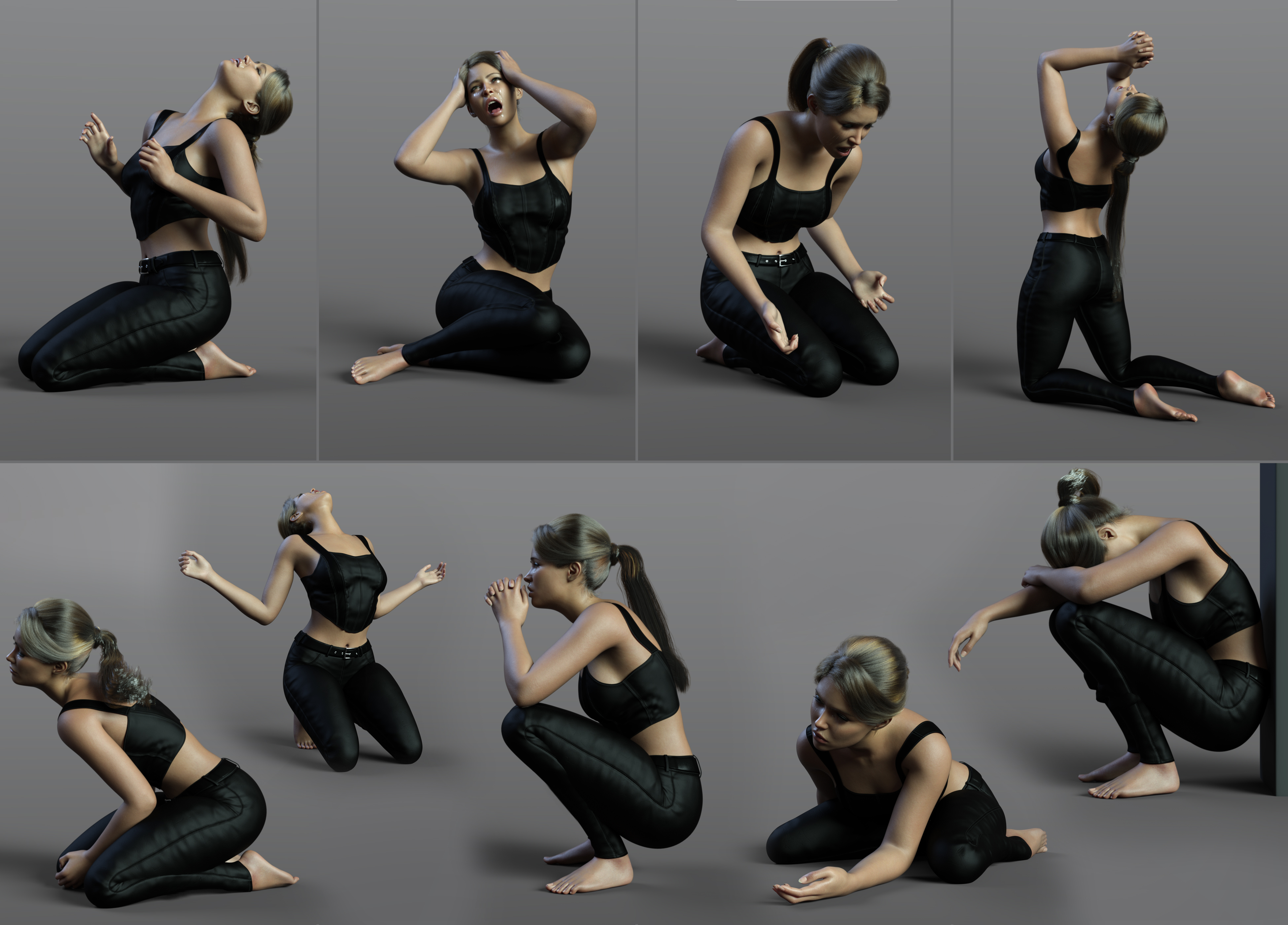 Z Dark Times Pose Mega Set for Genesis 9 and 8 Female | Daz 3D