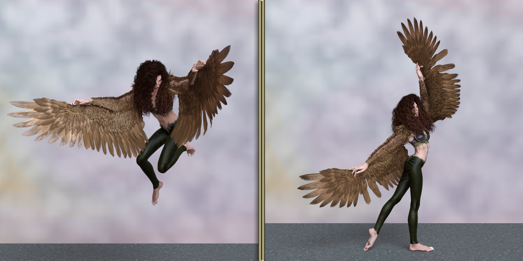 Sky Terror Hierarchical Poses for Ava 9 Harpy and Aello Wings | Daz 3D
