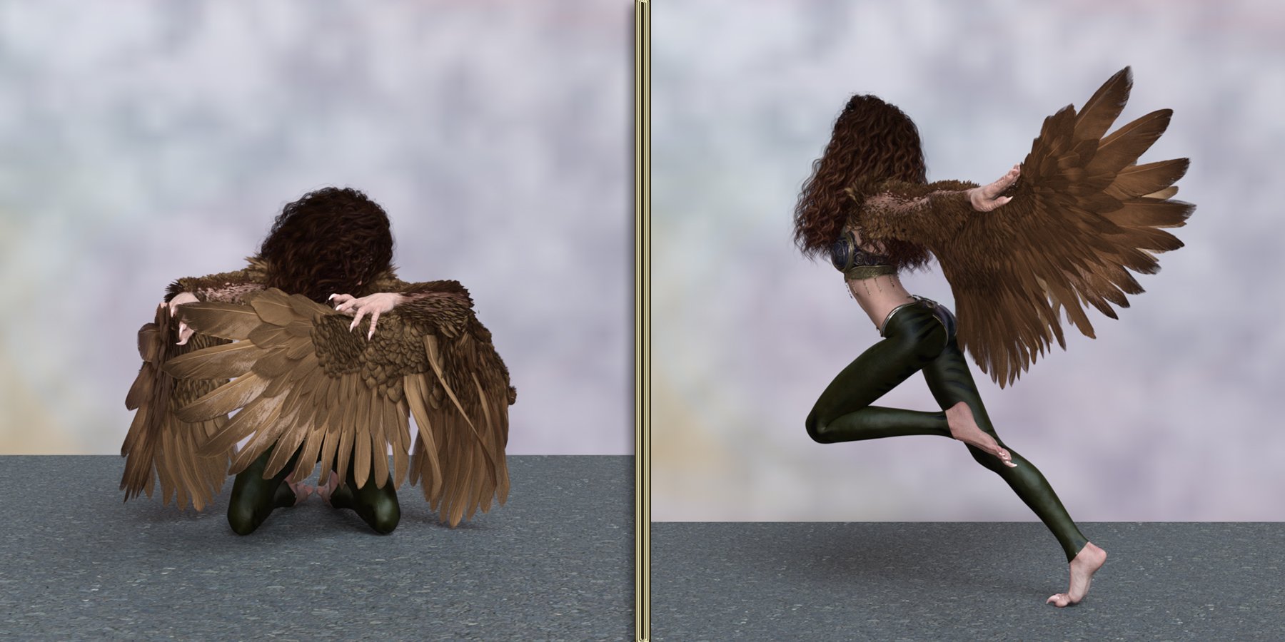 Sky Terror Hierarchical Poses for Ava 9 Harpy and Aello Wings | Daz 3D