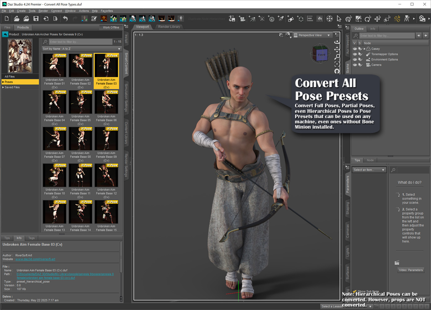 Bone Minion Batch Converter for Genesis 8 Poses | Daz 3D