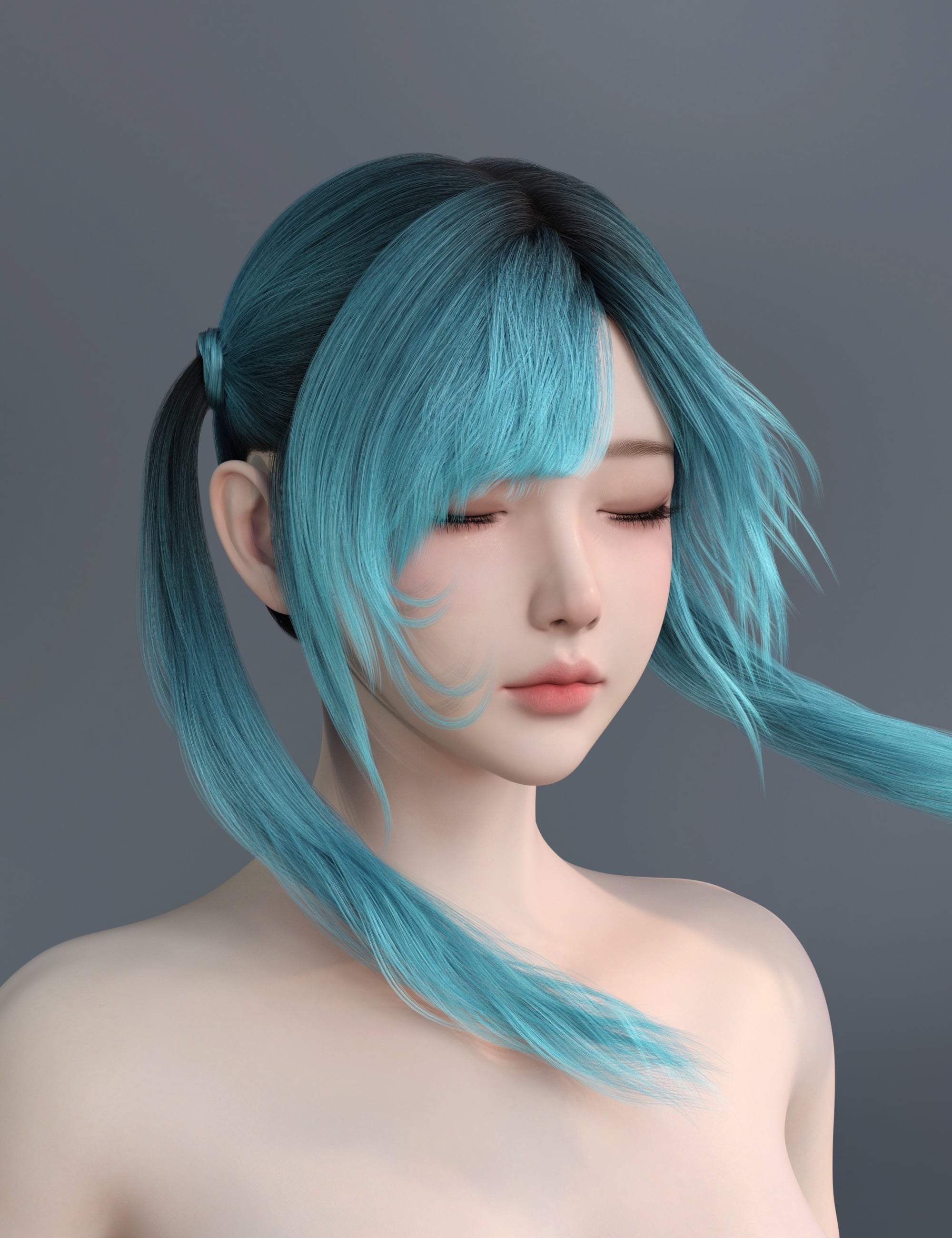 Noki Twin Dreamtails Hair for Genesis 9 | Daz 3D