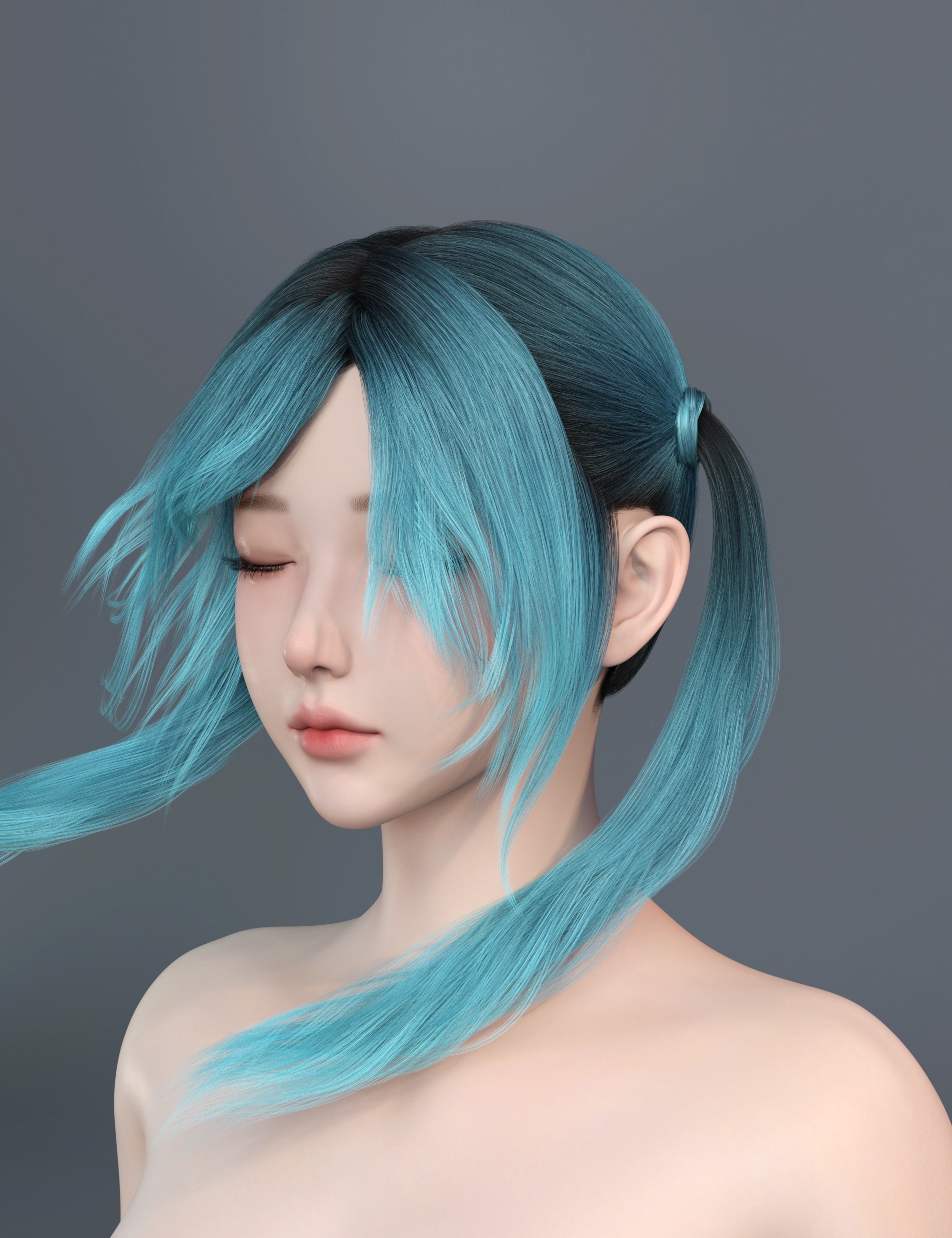 Noki Twin Dreamtails Hair for Genesis 9 | Daz 3D