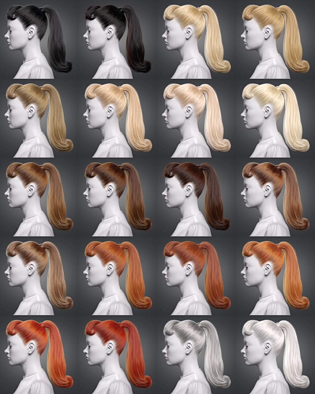 dForce Balla Ponytail for Genesis 9 | Daz 3D