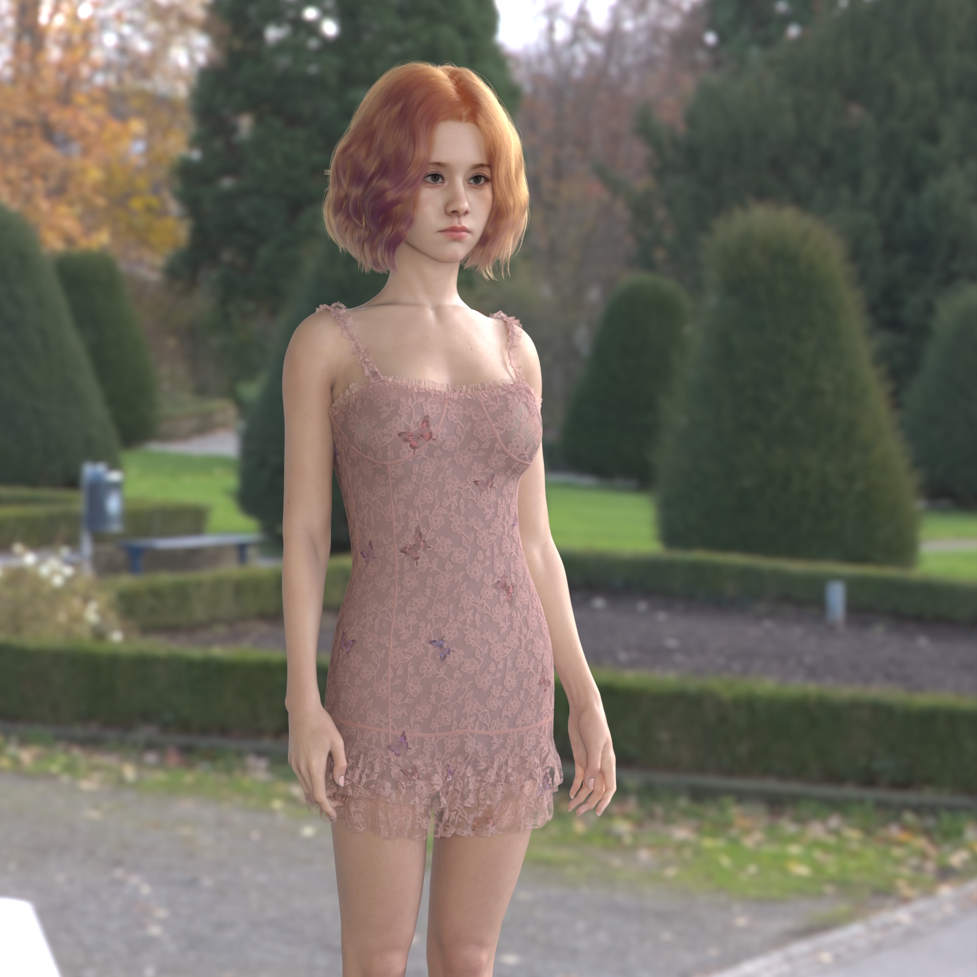 Princess Series Lace Strap Dress | Daz 3D