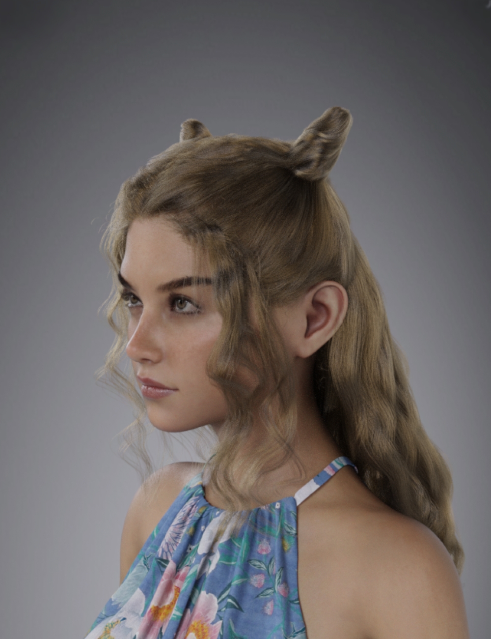 dForce Colette Cute Horns HairStyle For Genesis 9 | Daz 3D
