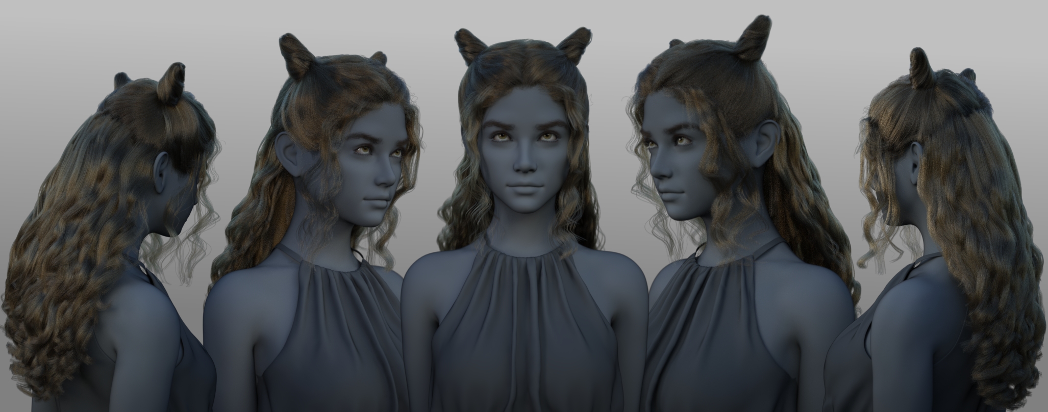 dForce Colette Cute Horns HairStyle For Genesis 9 | Daz 3D